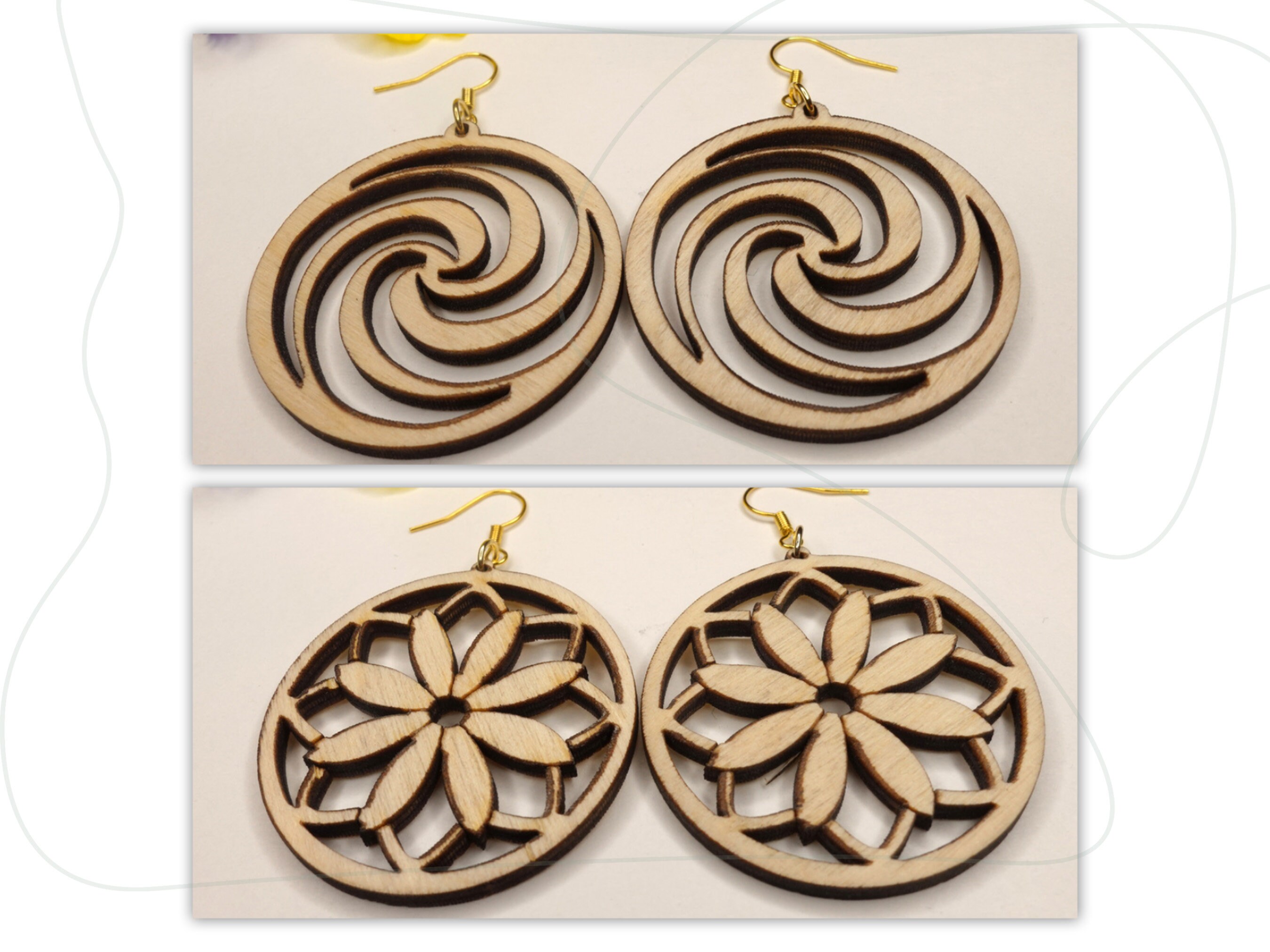 10 Earring SVG File Wooden Earring Designs DIY Cricut Earring Template ...