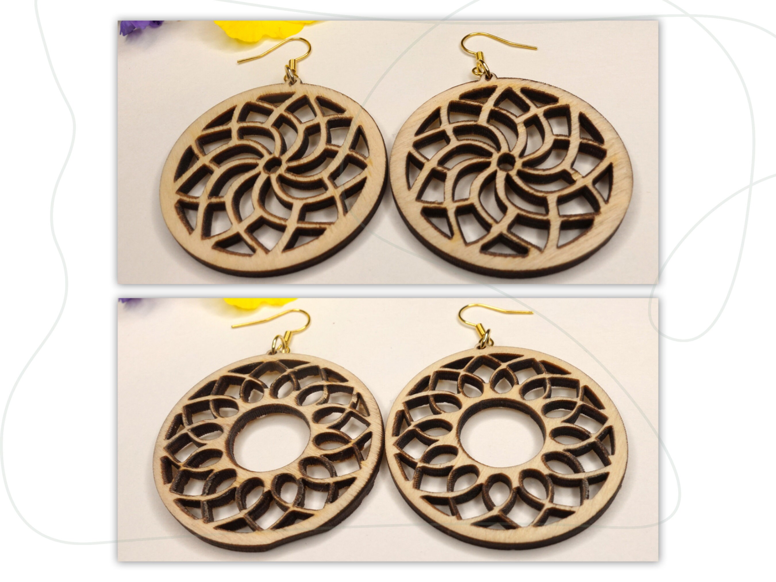 10 Earring SVG File Wooden Earring Designs DIY Cricut Earring Template ...