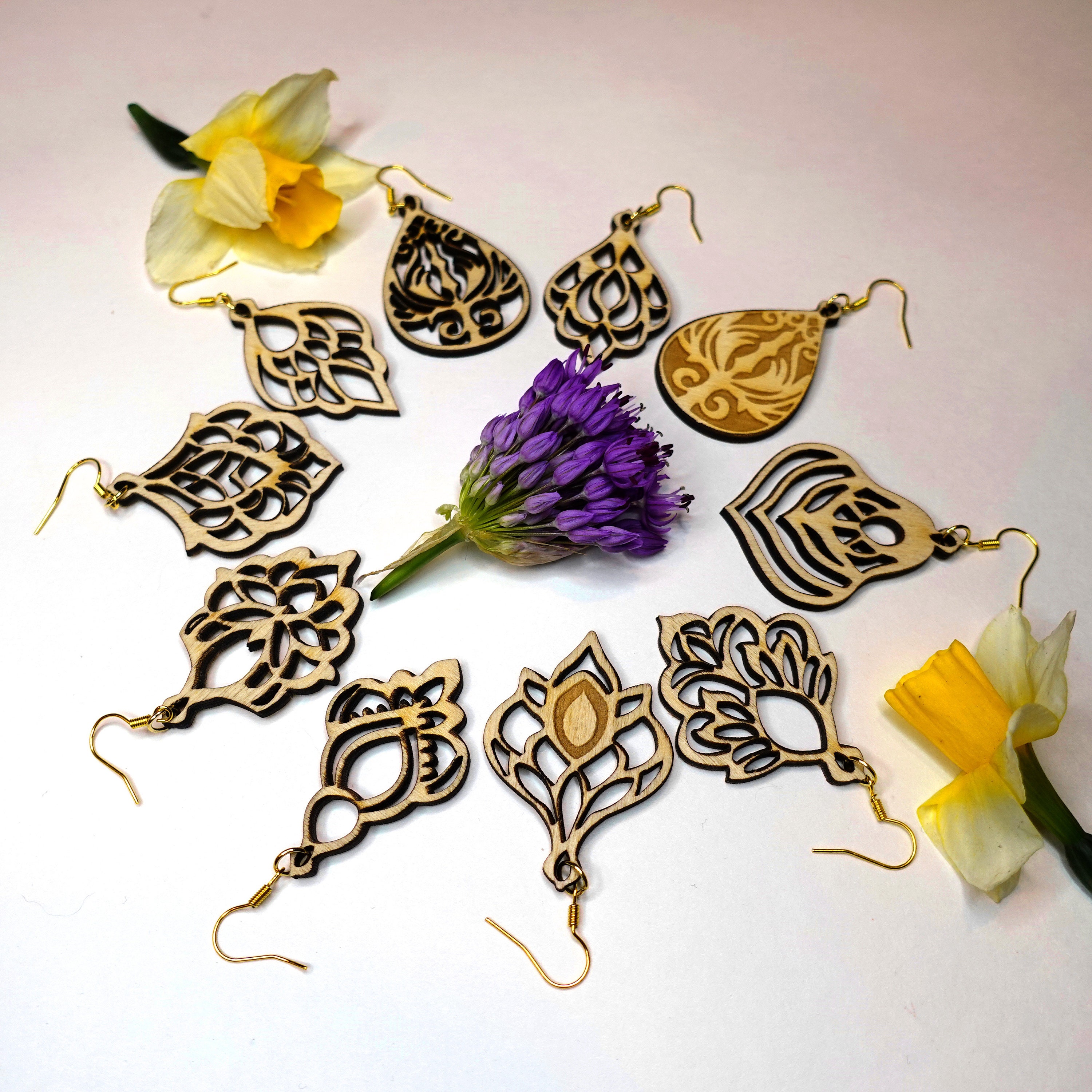 10 Teardrop Earring SVG File CO2 Laser Cutter, Earring Designs Svg Cut ...