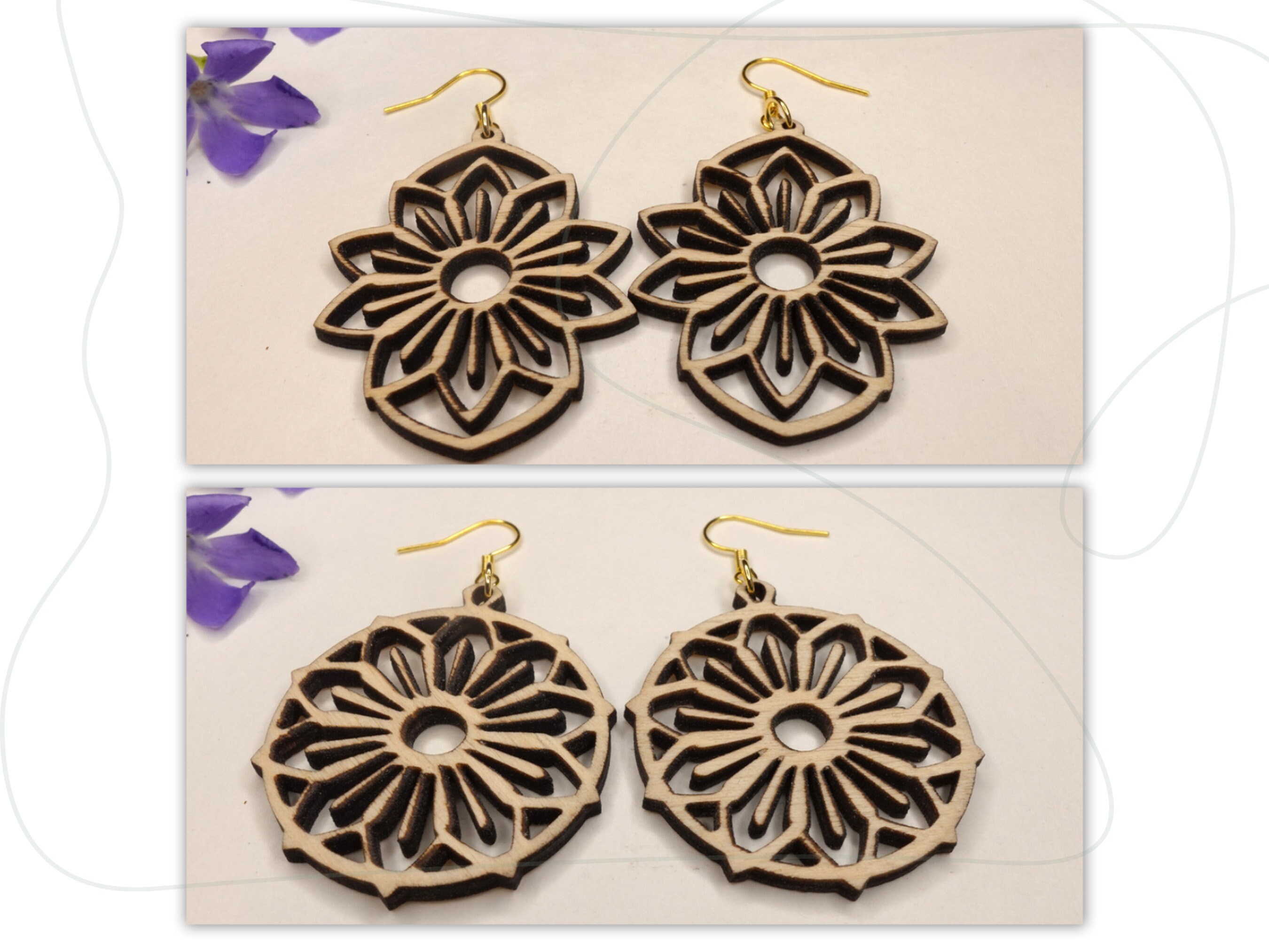 Teardrop Earring SVG Bundle, Cricut Earring Template Svg, Wood Earring ...