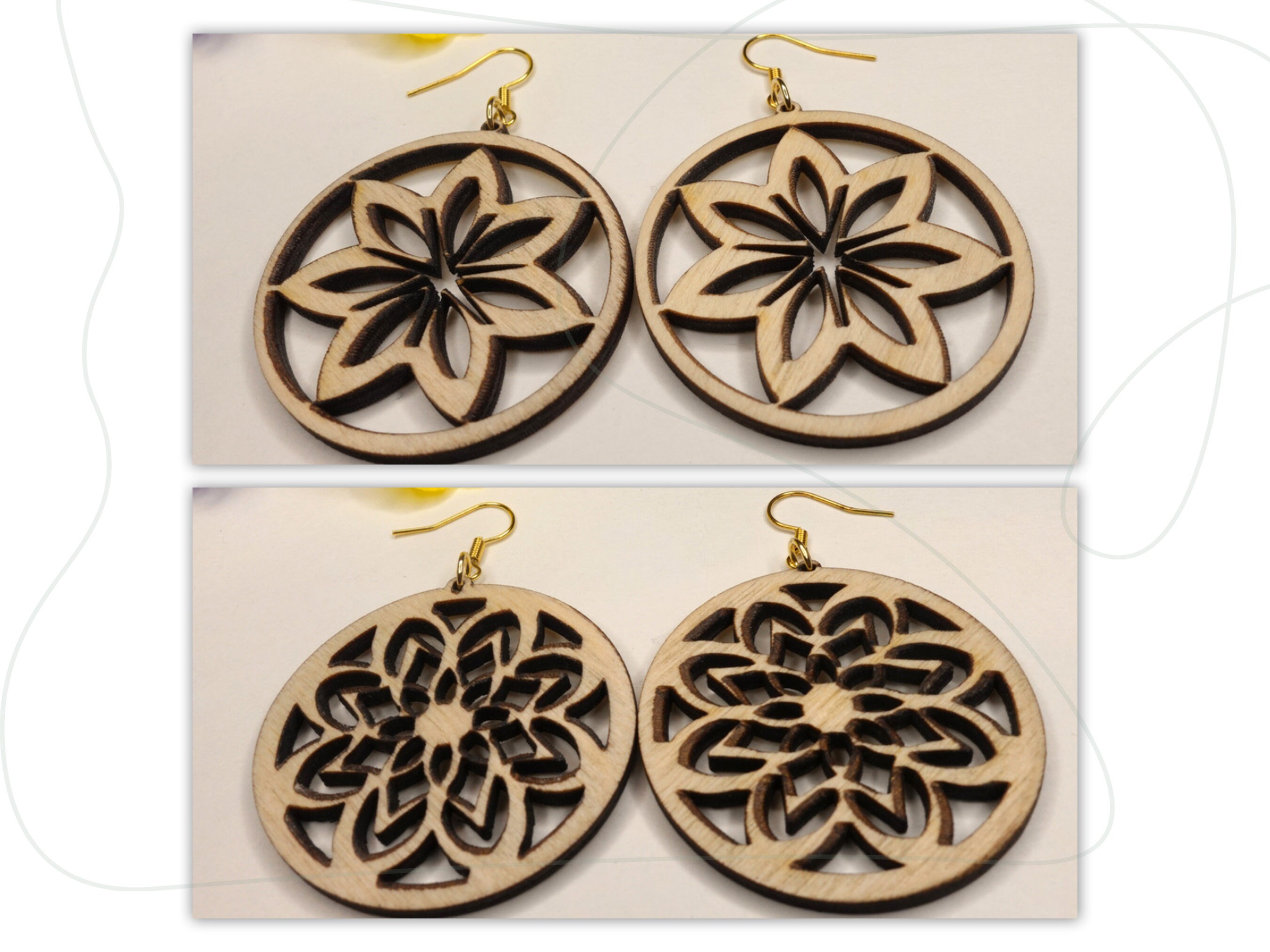 10 Earring SVG File Wooden Earring Designs DIY Cricut Earring Template ...