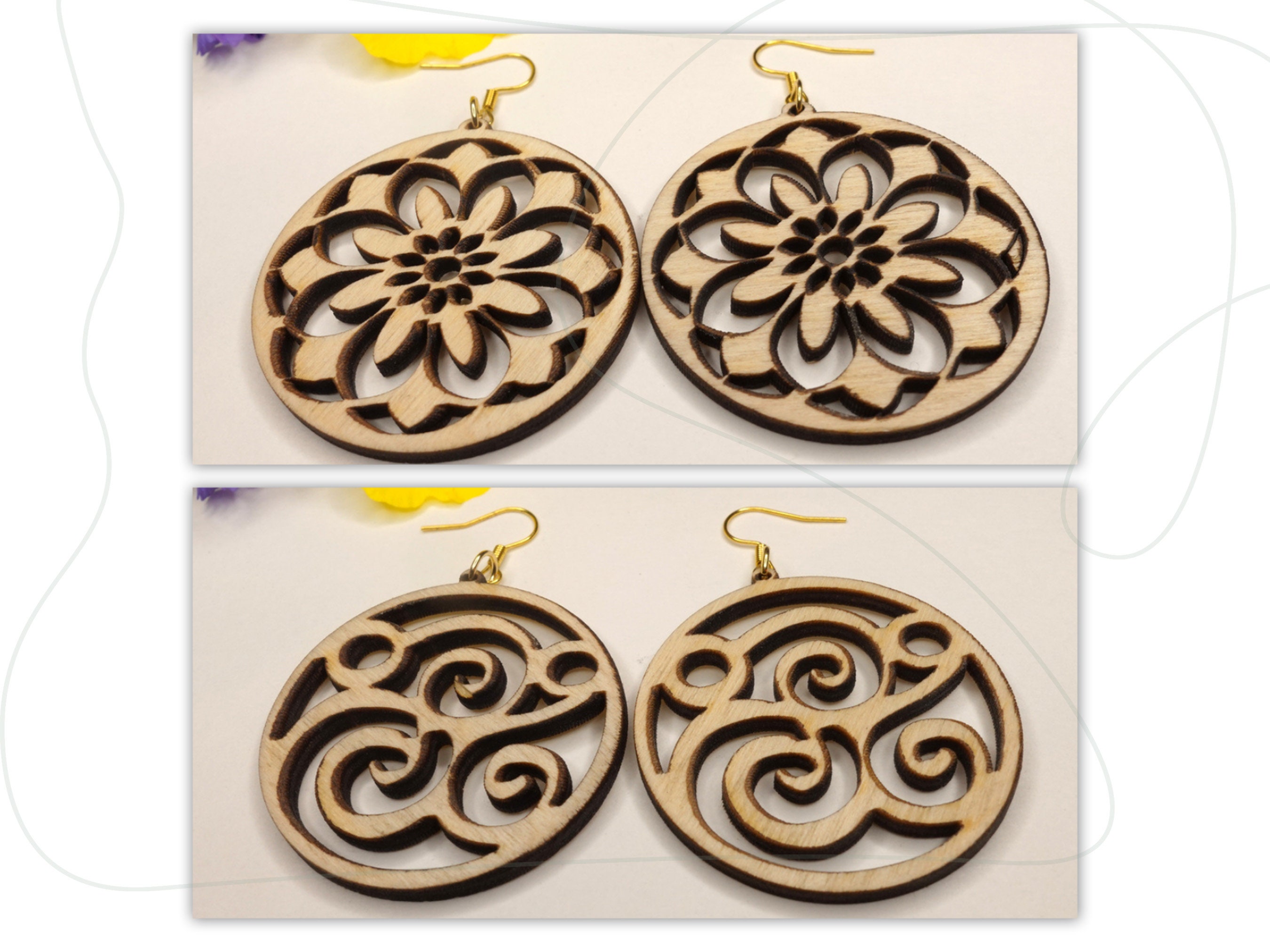 10 Earring SVG File Wooden Earring Designs DIY Cricut Earring Template ...