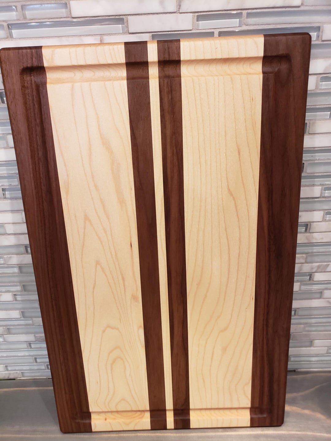 Walnut/hard Maple Face Grain Cutting Board - Etsy