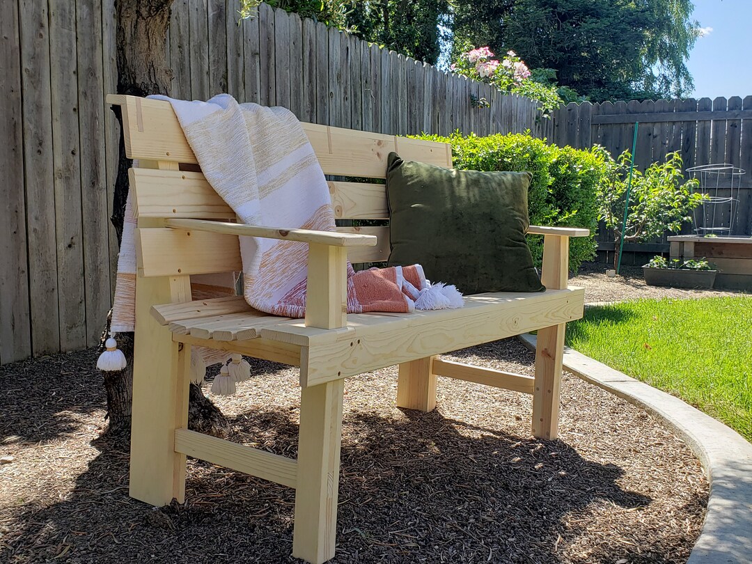 Pine Garden Bench - Etsy