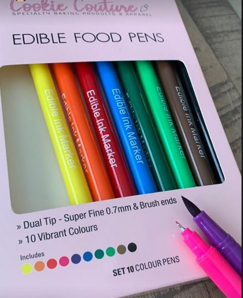 Rainbow Edible Food Marker Pens From Corianne Dual Tip - Etsy