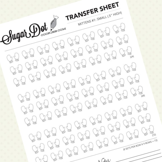 Mittens: Templates for Royal Icing / Buttercream Transfers and | Etsy