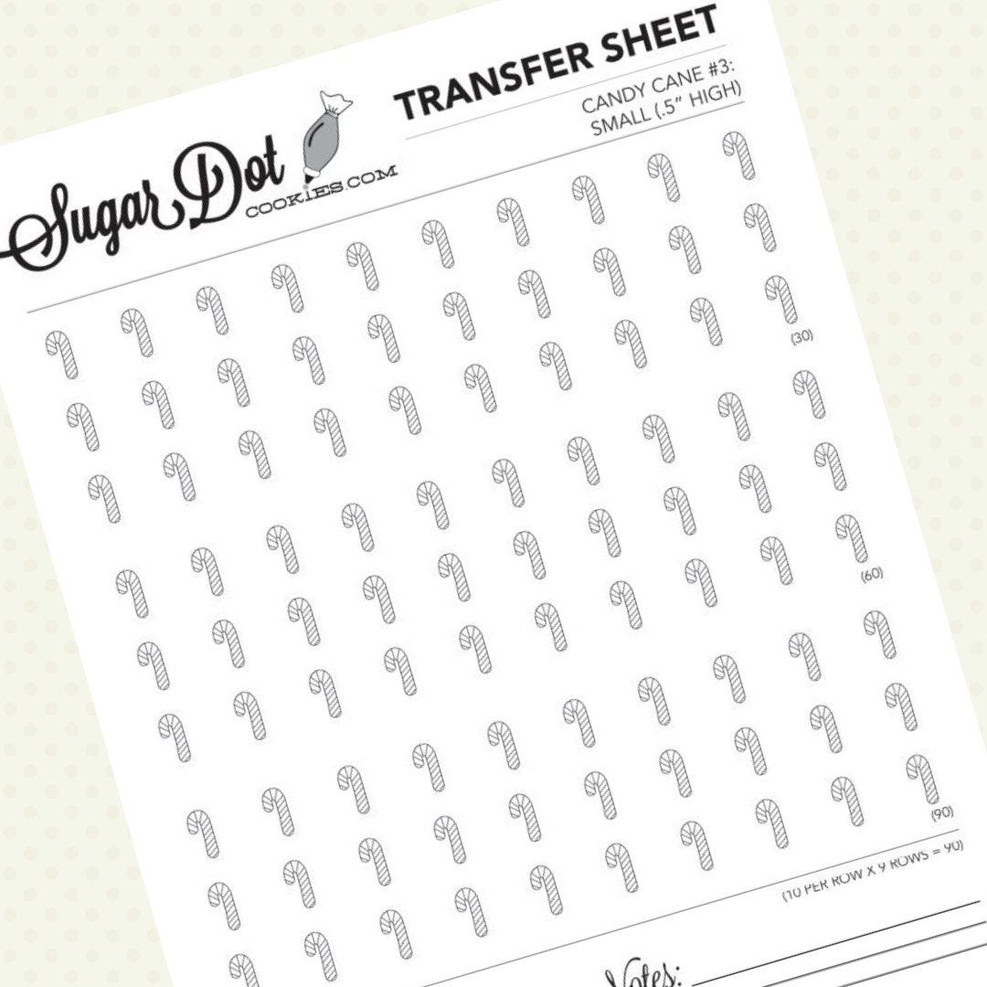 Candy Canes: Templates for Royal Icing / Buttercream Transfers and ...