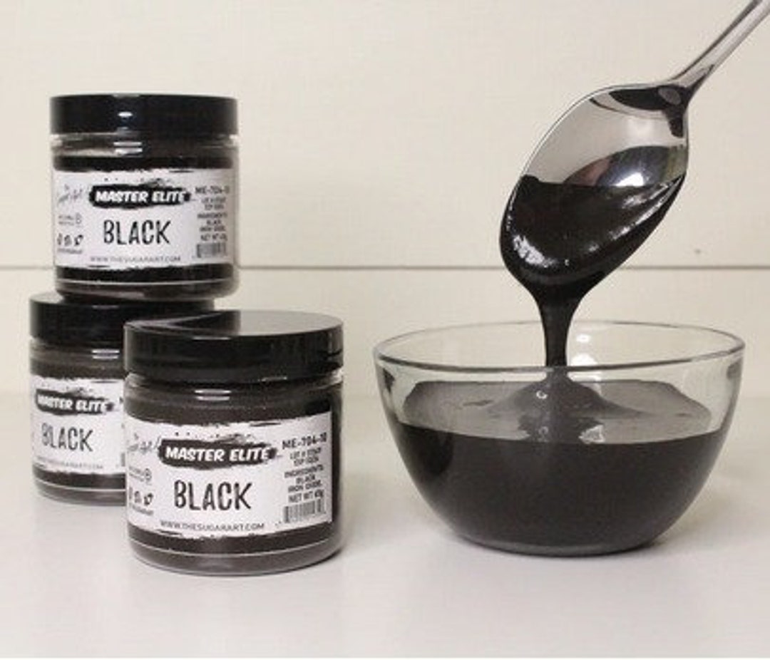 Black Master Elites Food Color From the Sugar Art - Large 28 Gram Jar ...