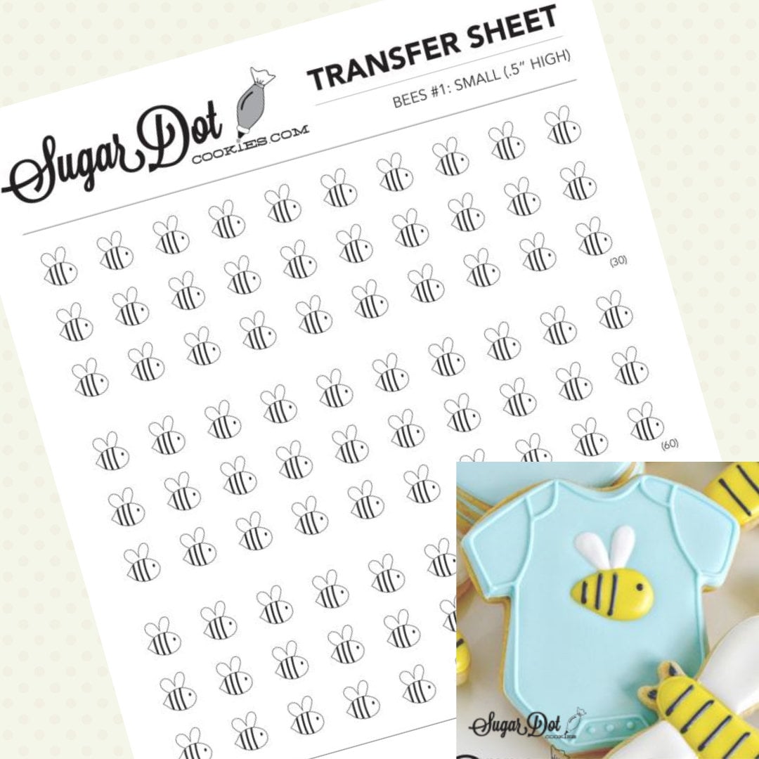 Bees: Templates for Royal Icing / Buttercream Transfers and Macarons - Etsy
