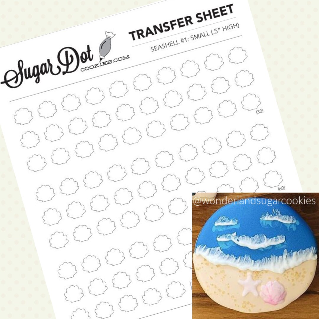 Seashells: Templates for Royal Icing / Buttercream Transfers and ...