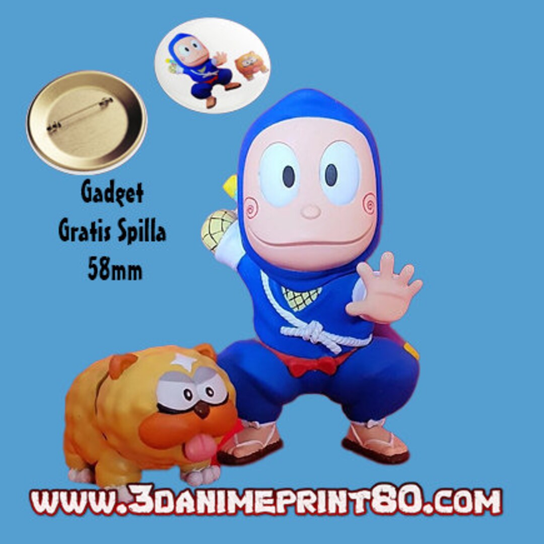 Nino My Ninja Friend Anime 3D Action Figure FREE BROOCH 58 MM PAINTED ...