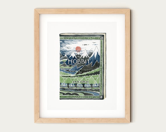 The Hobbit Book Art Print Watercolor Painting | Etsy