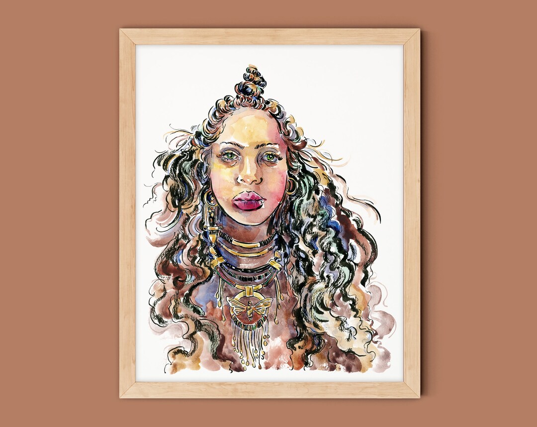 Erykah Badu Artist Portrait - Art Print of Original Painting - Etsy