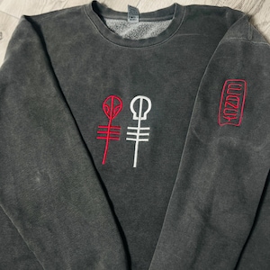 Twenty One Pilots //skeleton Clique Embroidered Sweatshirt - Etsy