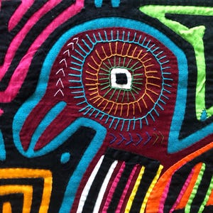 Vintage Panama Kuna Indian Mola Fabric Folk Art Textile Bird Peacock ...