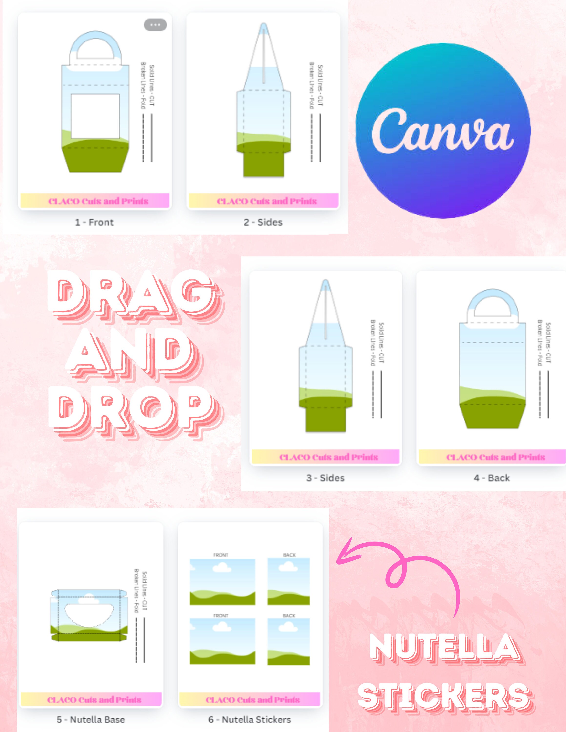 Nutella Go Party Favor Box Template Nutella Go Digital File SVG ...