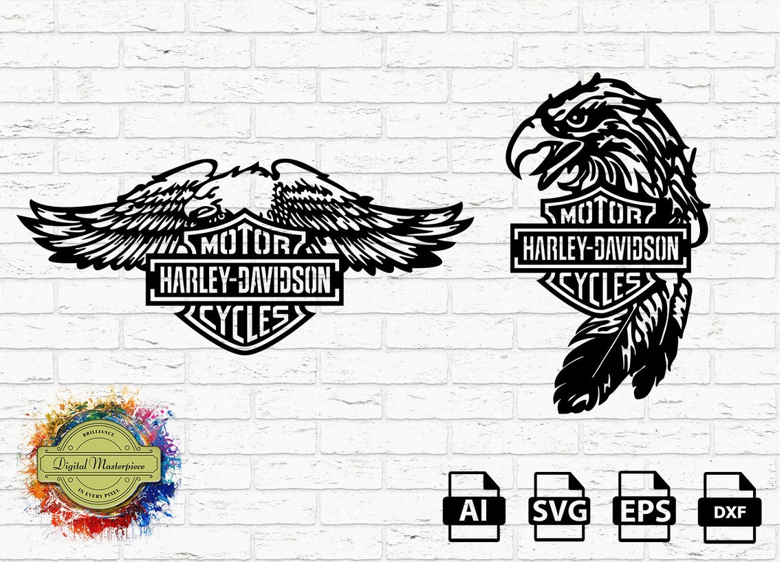 Harley Davidson Eagle Vector Files for Your Laser, Plasma, Waterjet CNC ...
