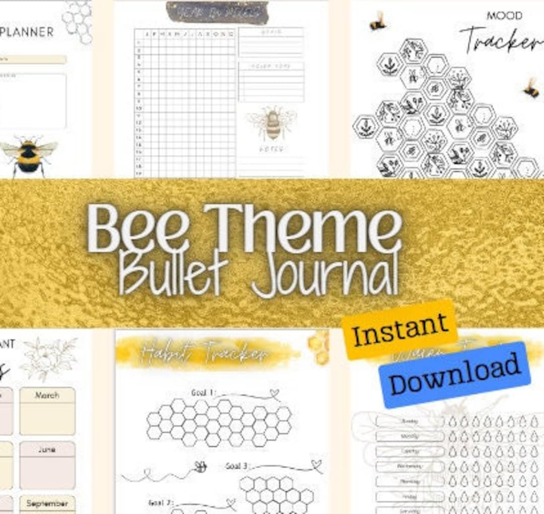 Bee Theme Life Planner Bullet Journal Printable PDF Planner - Etsy