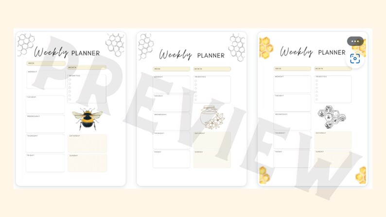 Bee Theme Life Planner Bullet Journal Printable PDF Planner - Etsy