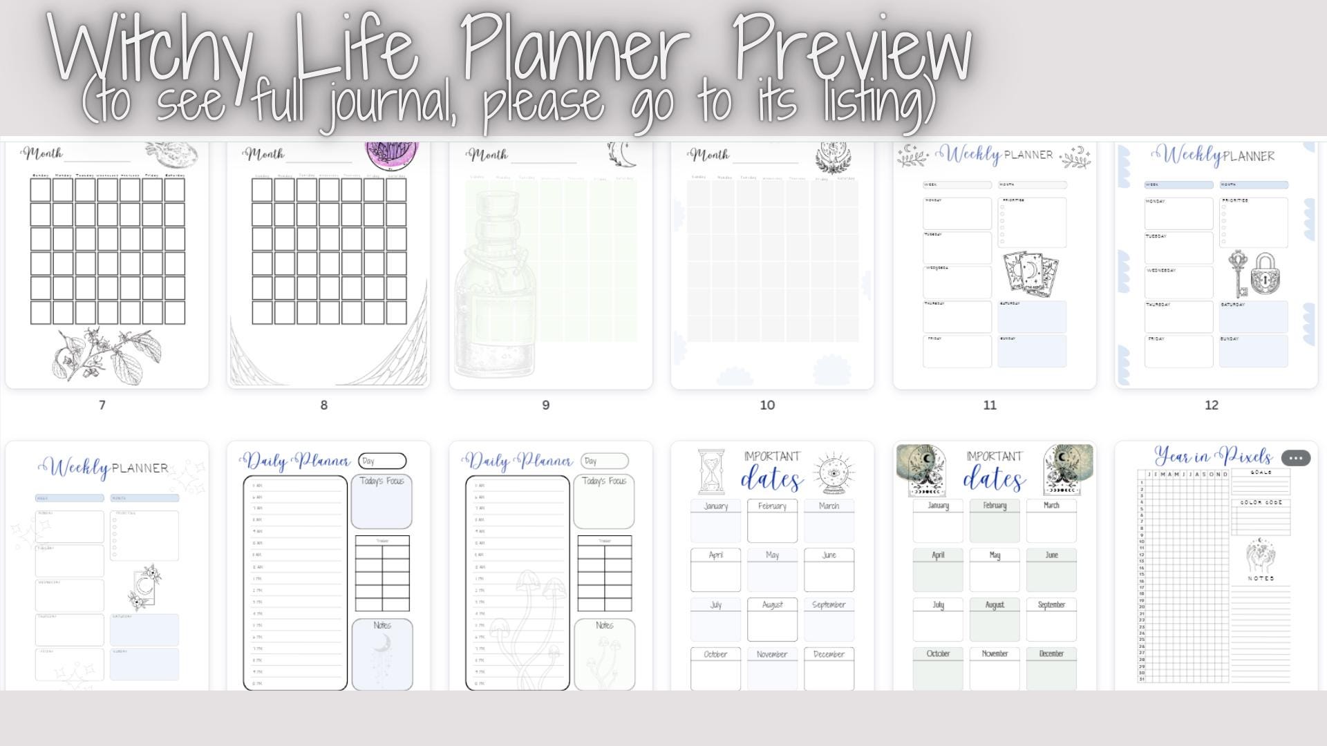 Witchy 4 Life Planner Bullet Journal Bundle - Printable PDF - Etsy