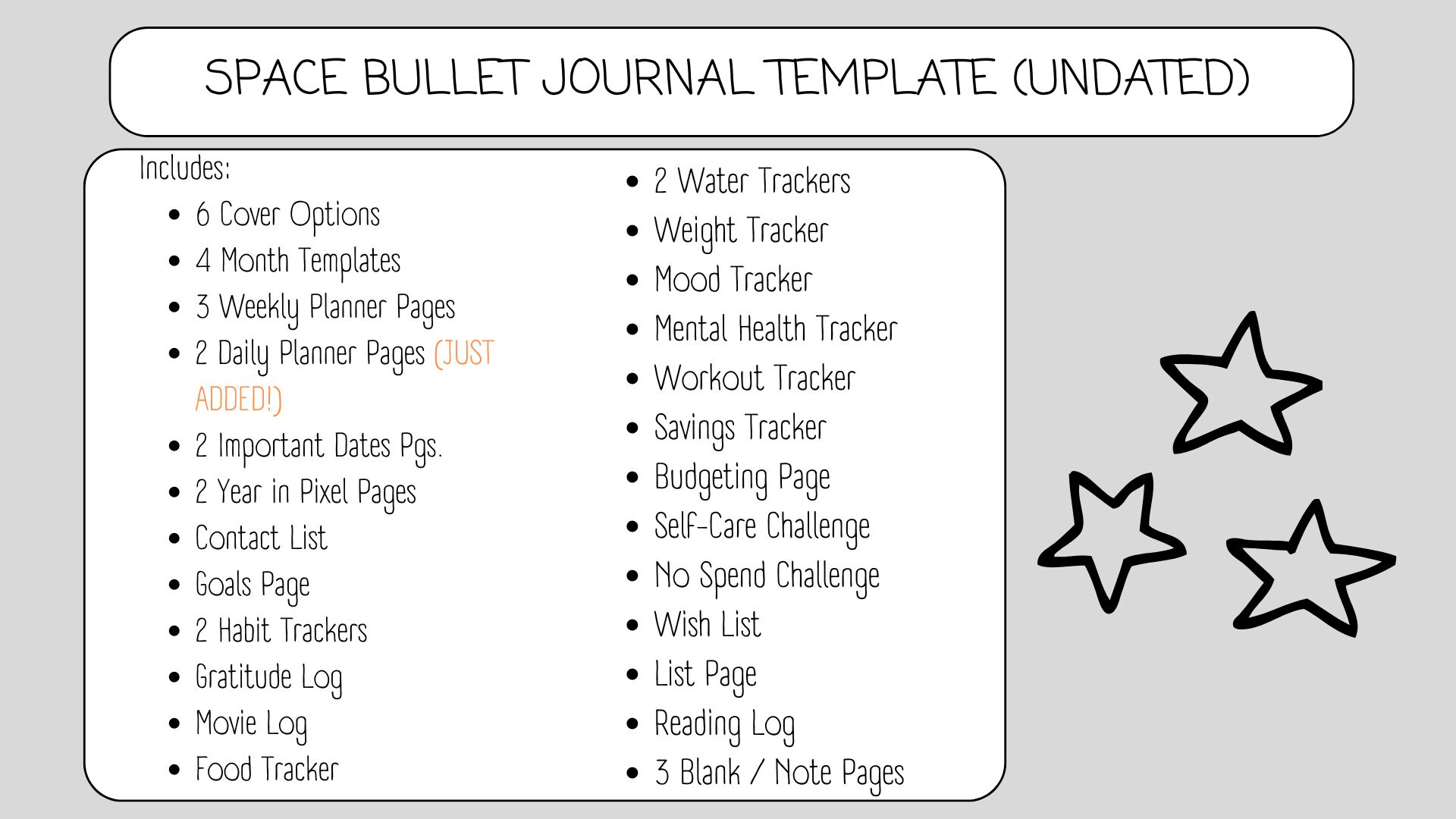 Space Theme Life Planner Bullet Journal PDF Planner - Etsy