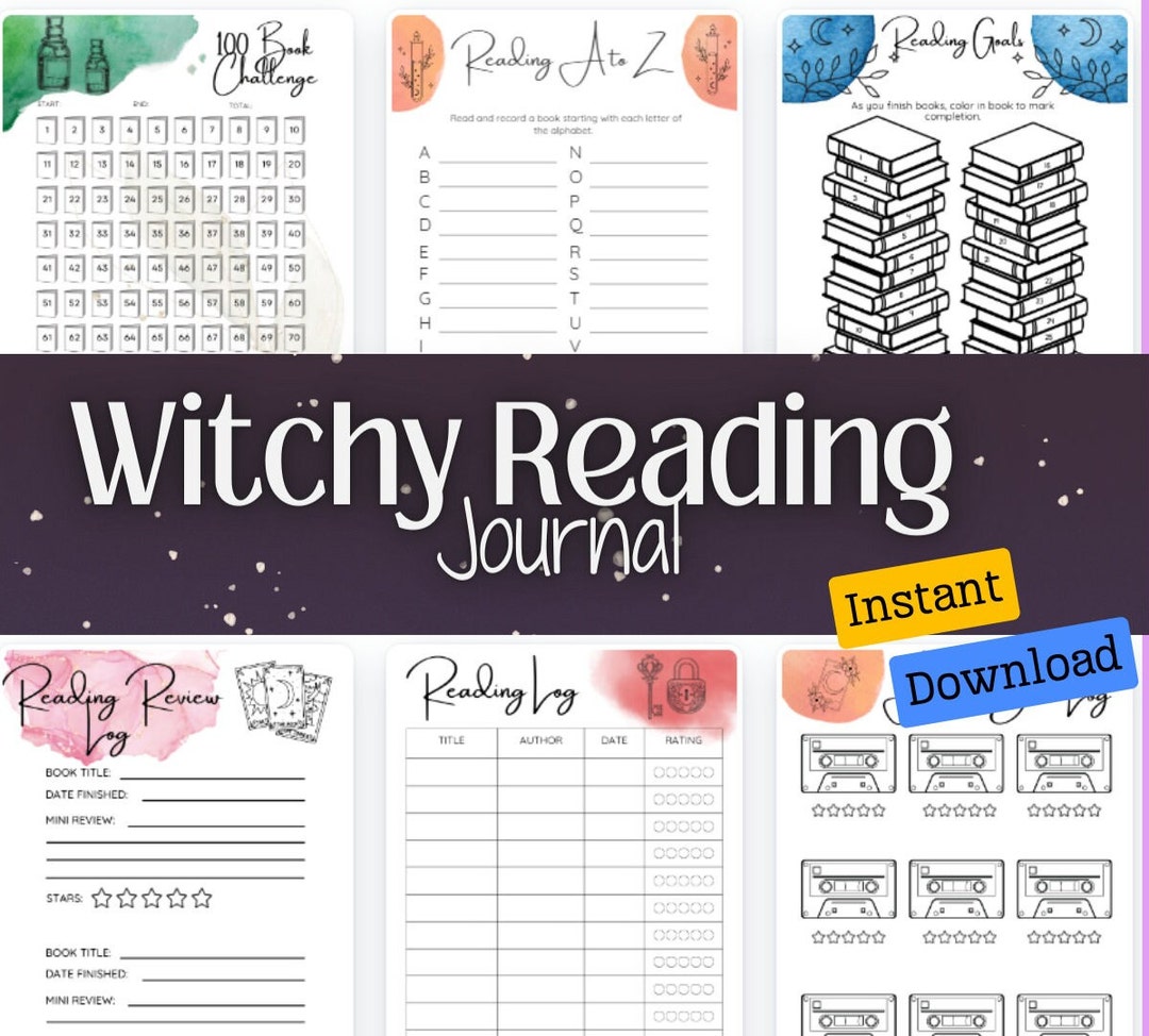 Witchy Themed Reading Journal Printable PDF Instant Download - Etsy