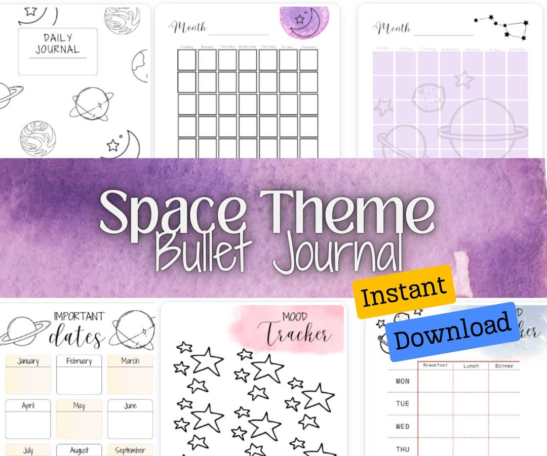 Space Theme Life Planner Bullet Journal PDF Planner - Etsy