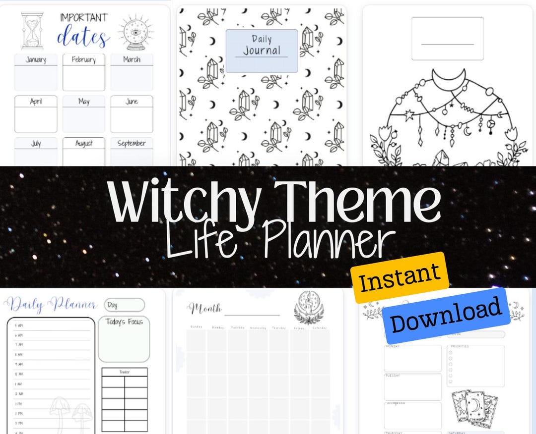 Witchy Theme Life Planner Bullet Journal Printable PDF - Etsy