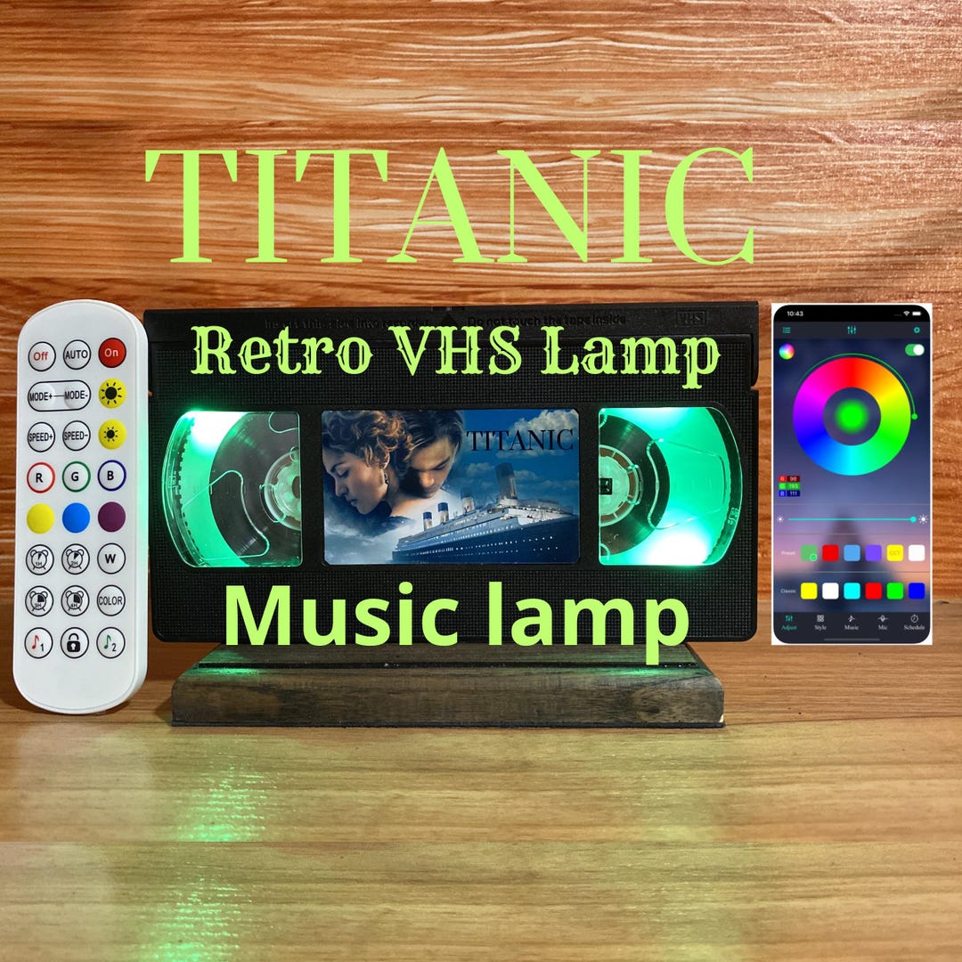 Retro VHS Lamp - Titanic, 80's 90's Lamp Tapes, Night Light Lamp, Table ...