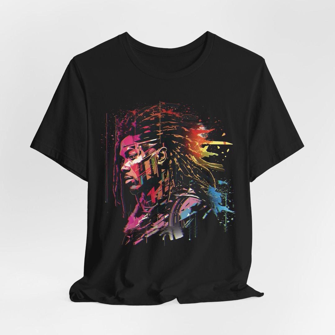 Cyberpunk T-shirt, Glitch T, Afro Graffiti, African American, Black Man ...