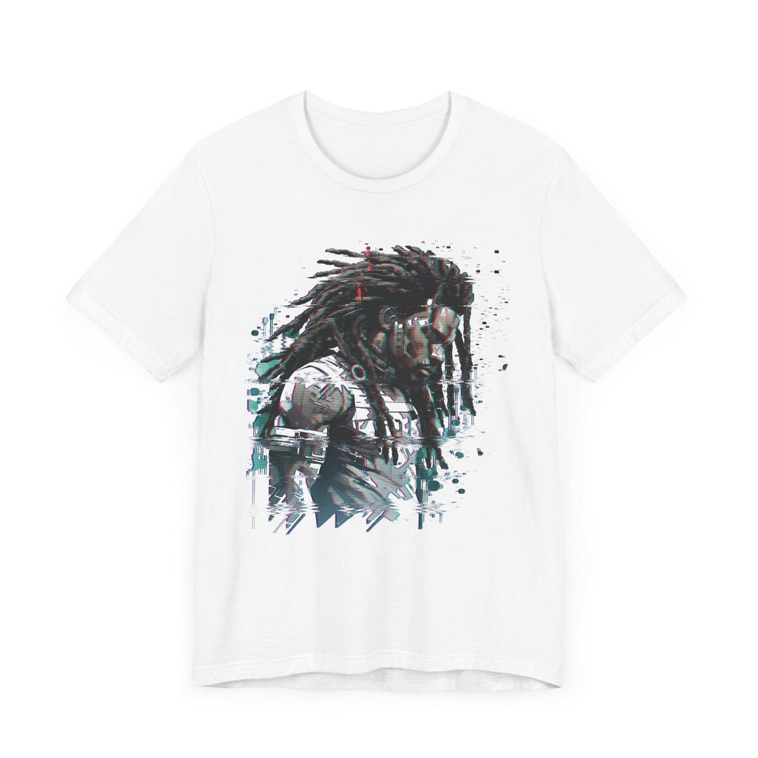 Cyberpunk T-shirt, Glitch T, African American Man, Afrocentric, Afro ...