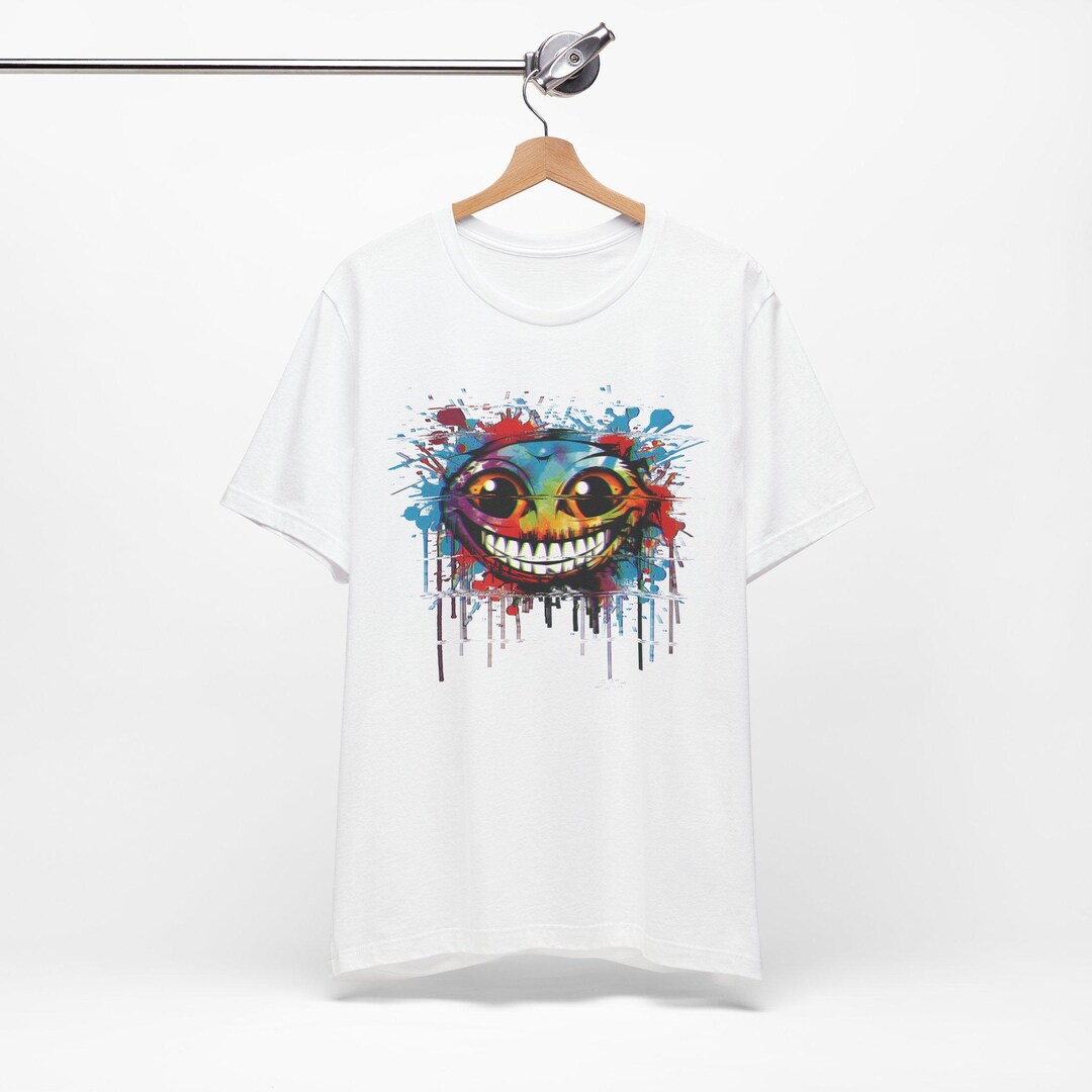 Alien Smiley Face T-shirt, Graffiti Art, Glitch Effect, Urban, Punk - Etsy