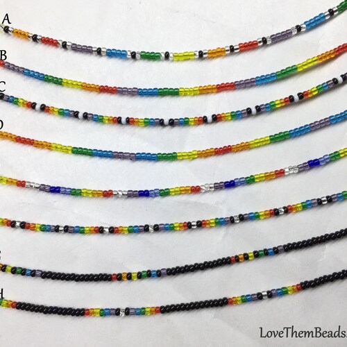 Rainbow Seed Bead Necklace Gay Pride LGBT Rainbow Jewelry - Etsy