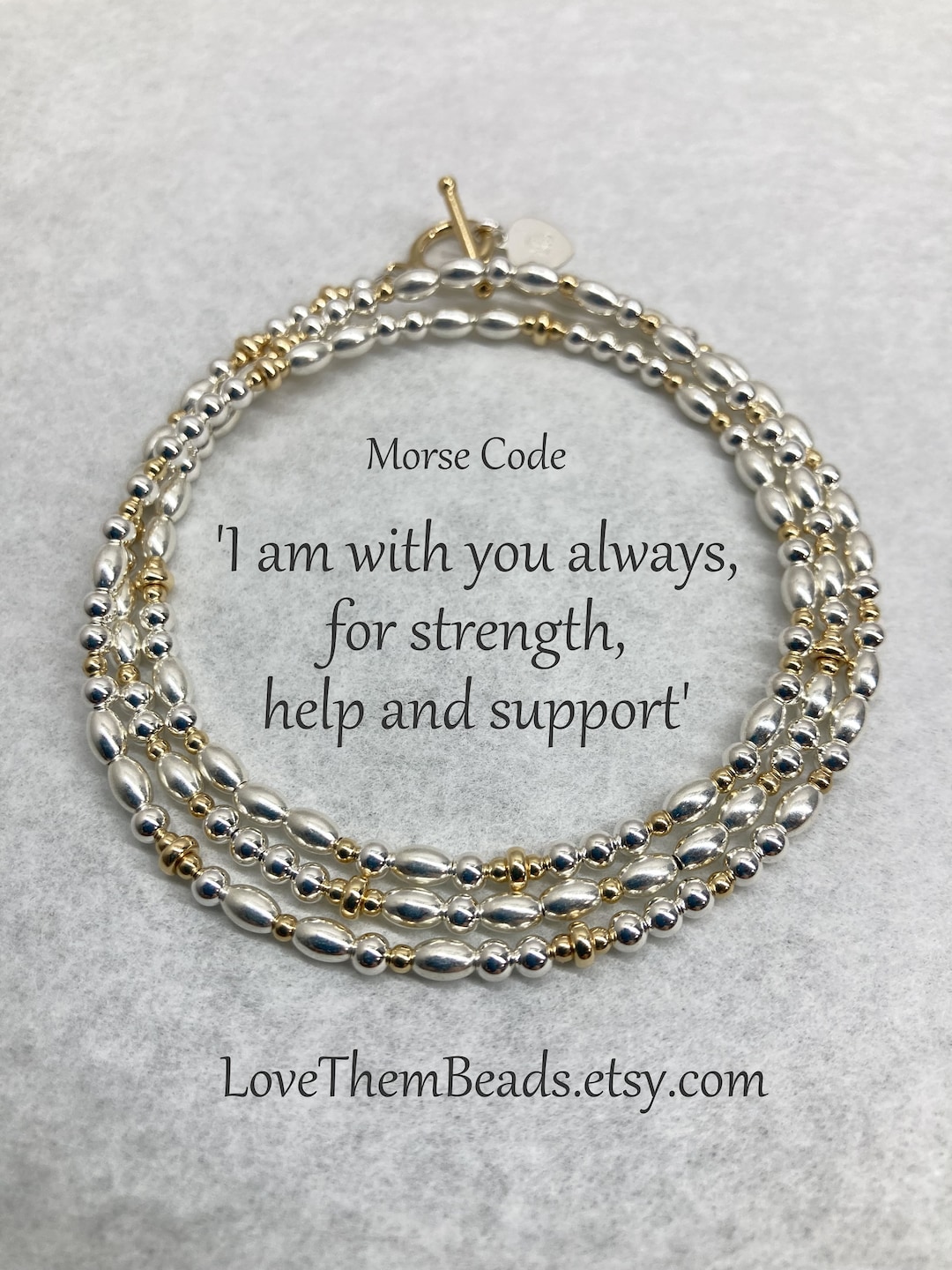 I Am With You Always Morse Code Sterling Silver Gold Filled Two Tone ...