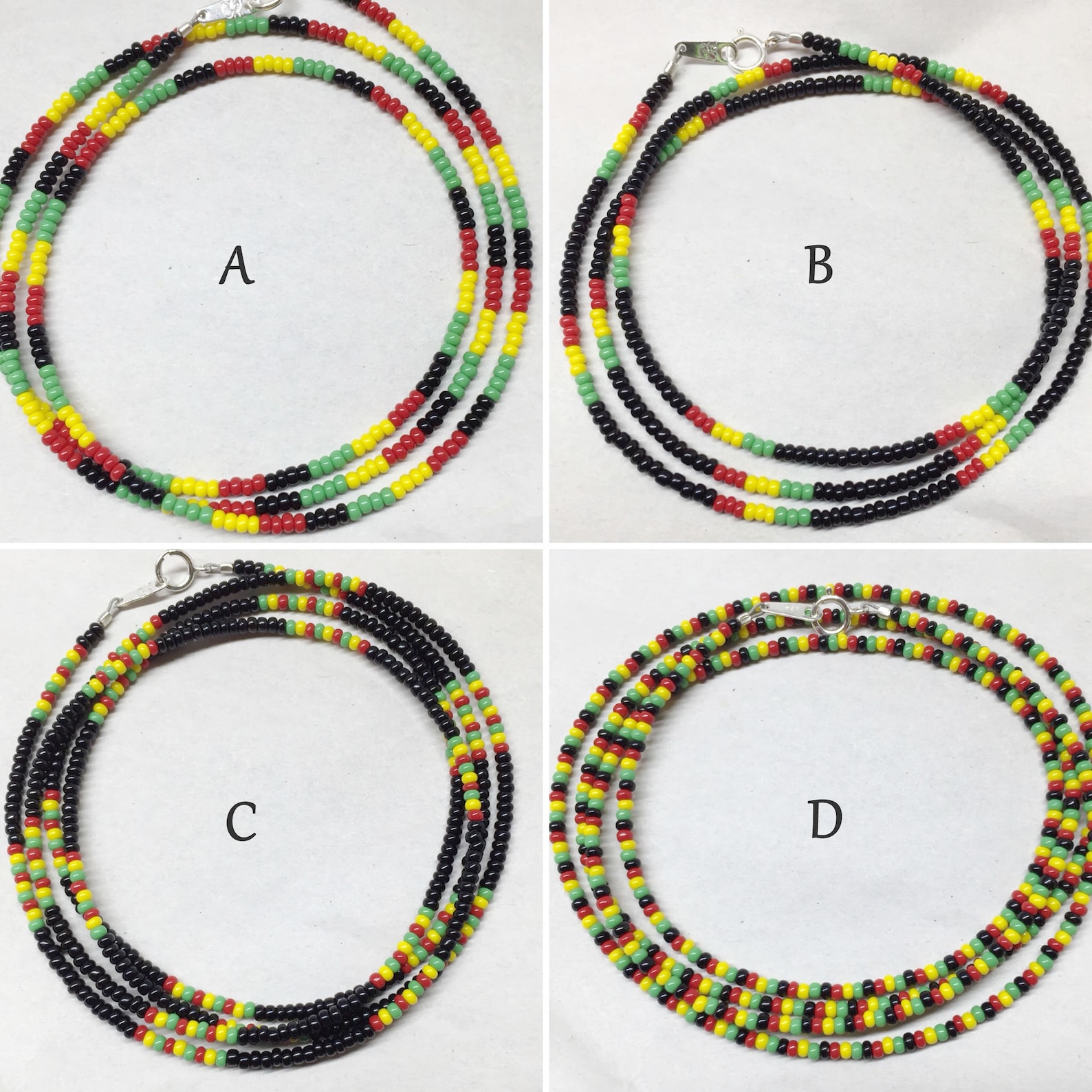 Tiny Rasta Reggae Seed Bead Necklace Bracelet Anklet Choker | Etsy