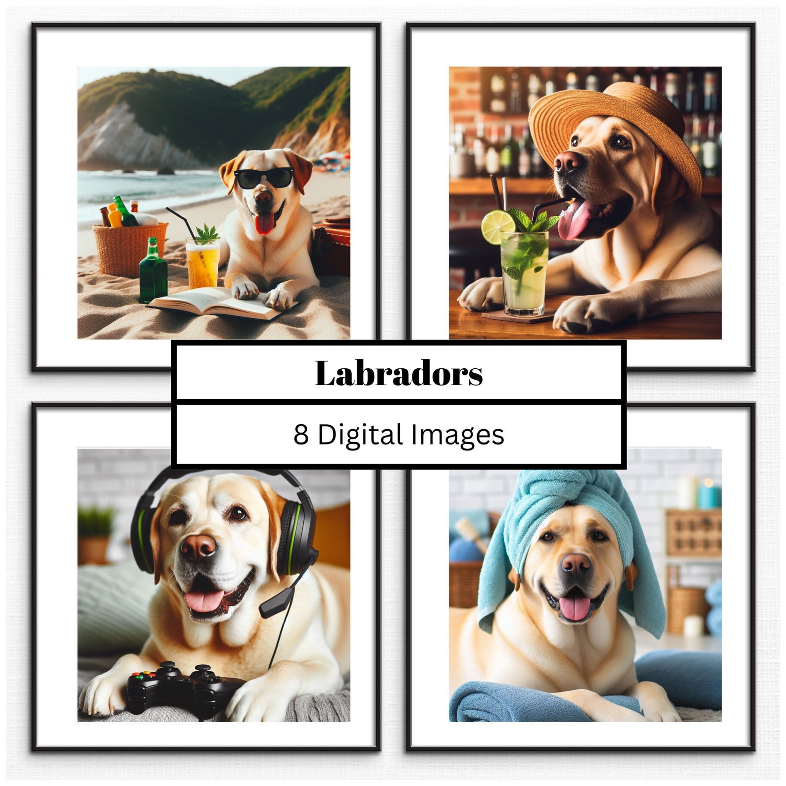 Labradors 8 Digital Images of Cute Labs in Fun Everyday Situations ...