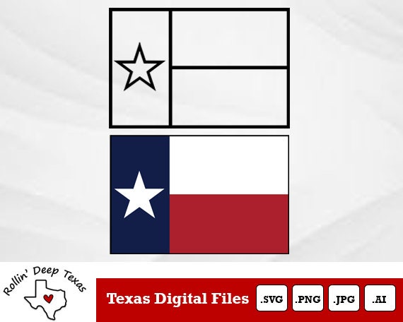 Texas State Flag Color/transparent Outline .svg/.png/.jpg Files | Texas ...