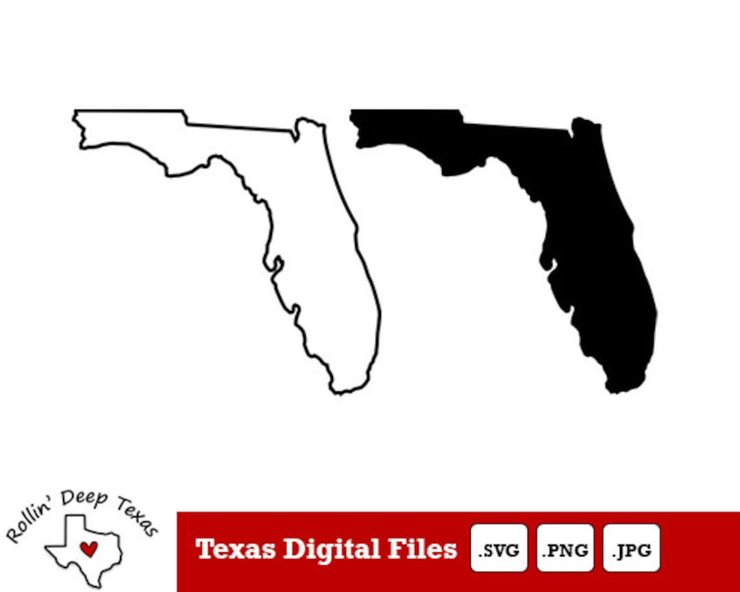 Florida Outline SVG/PNG/JPG Files Florida Cut Files United States of ...