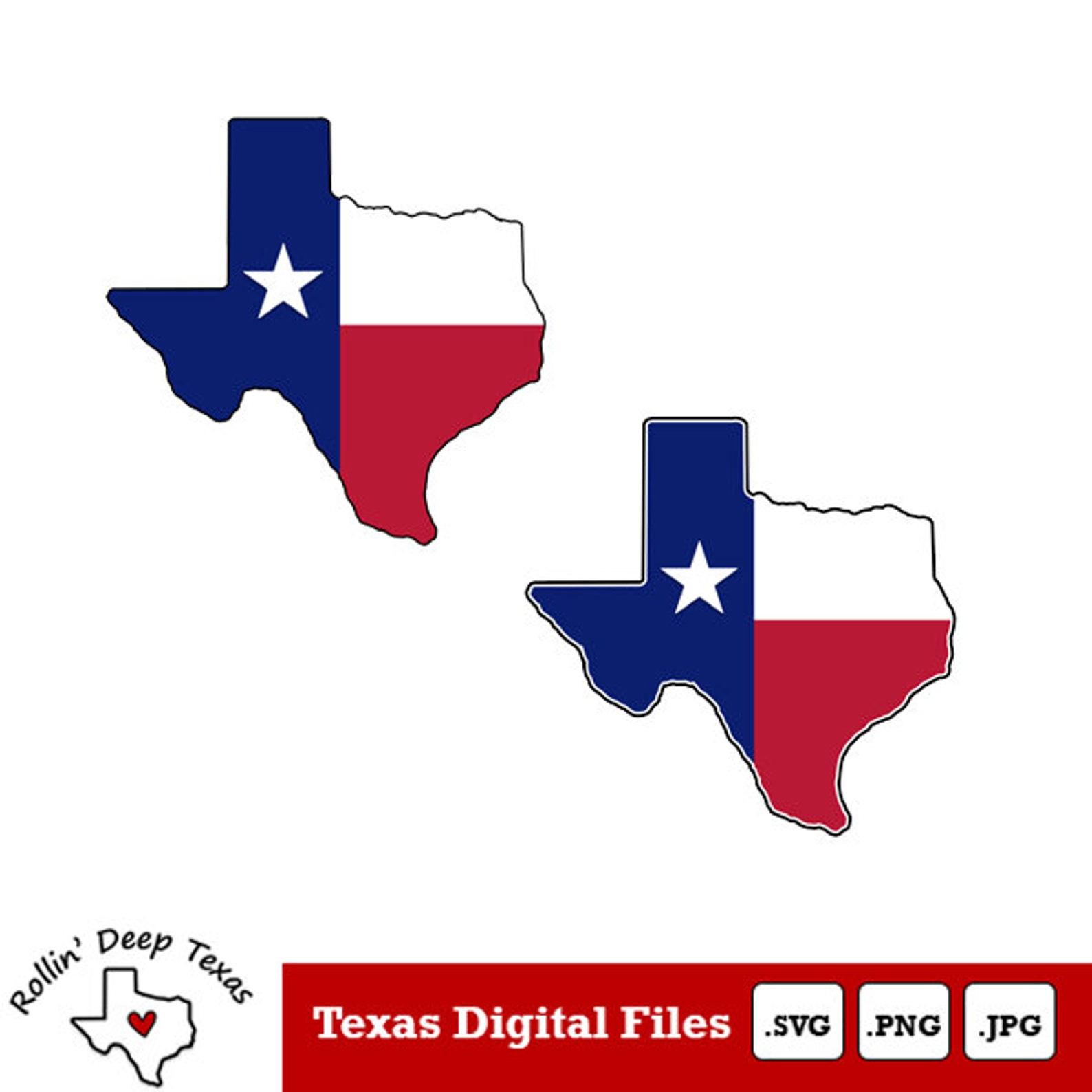 Texas Color Flag Outline SVG/PNG/JPG Files | Texas Cut Files | United ...