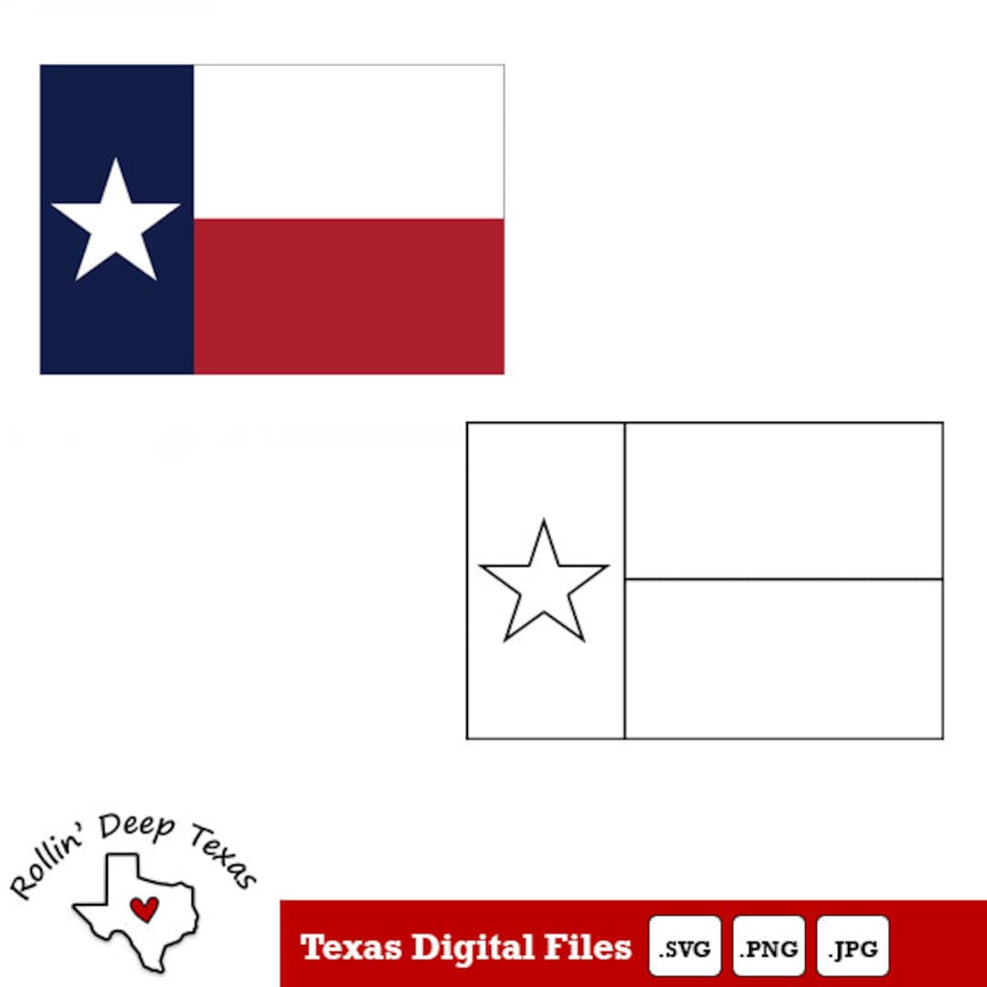 Texas Color/transparent Flag Outline .svg/.png/.jpg Files Texas Cut ...