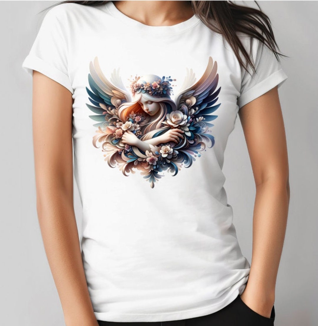 Angel T-shirt, Angel Tee, Angel Flower T-shirt, Angel Gift T-shirt ...