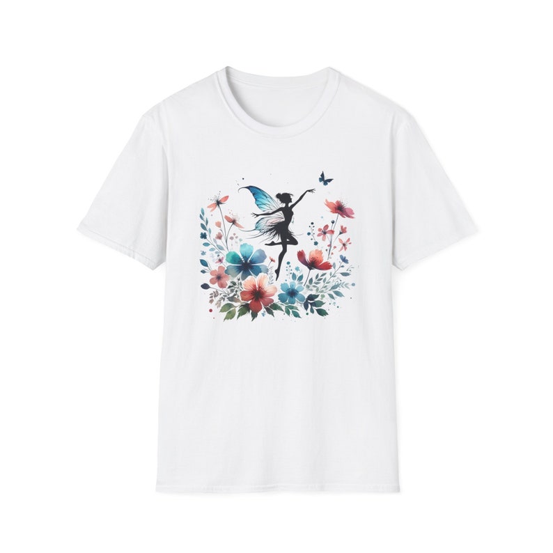 Fairy Floral T-shirt, Fairy Silhouette T-shirt, Fairy Floral Tee, Fairy ...