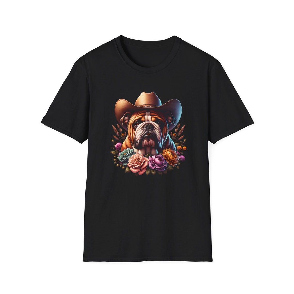Old English Bulldog T-shirt, Bulldog T-shirt, Bulldog Cowboy T-shirt ...