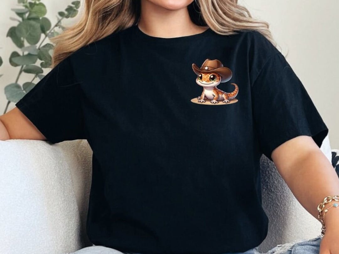 Gecko Wearing Cowboy Hat T-shirt, Cute Gecko, Western Gecko, Gecko T ...