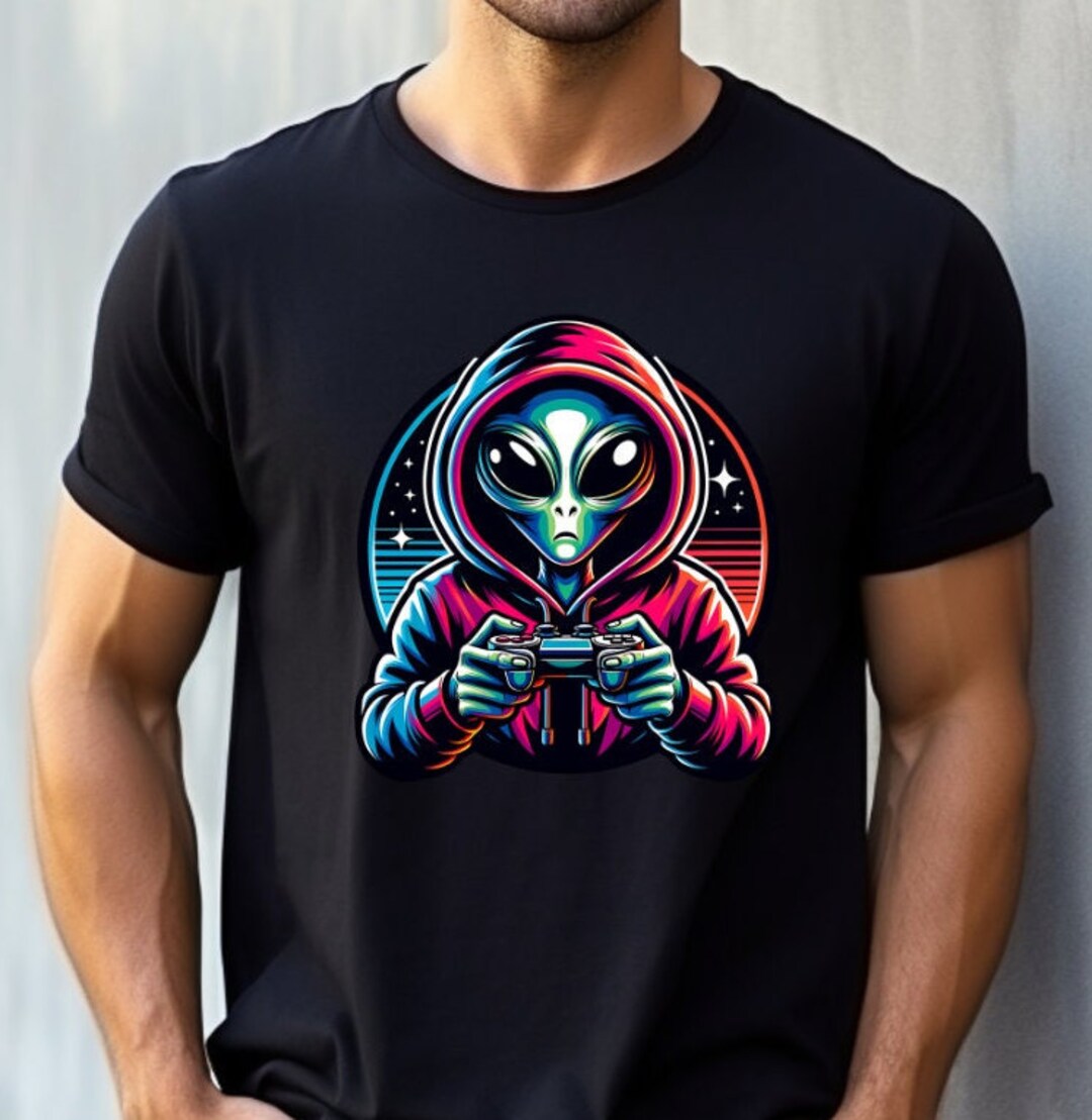 Gamer Graphic T-shirt, Gamer Tee, Sci Fi T-shirt, Alien Video Games T ...