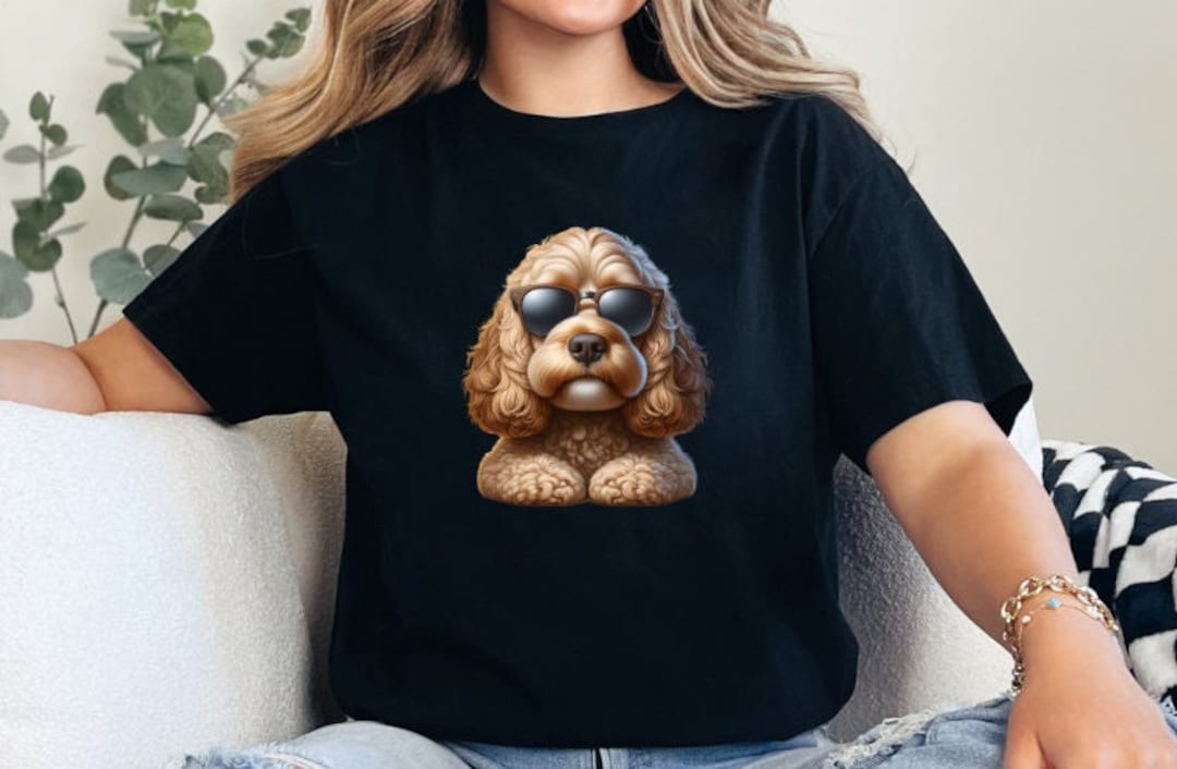 Cockapoo T-shirt, Cute Cockapoo Wearing Sunglasses, Cockapoo Gift T ...