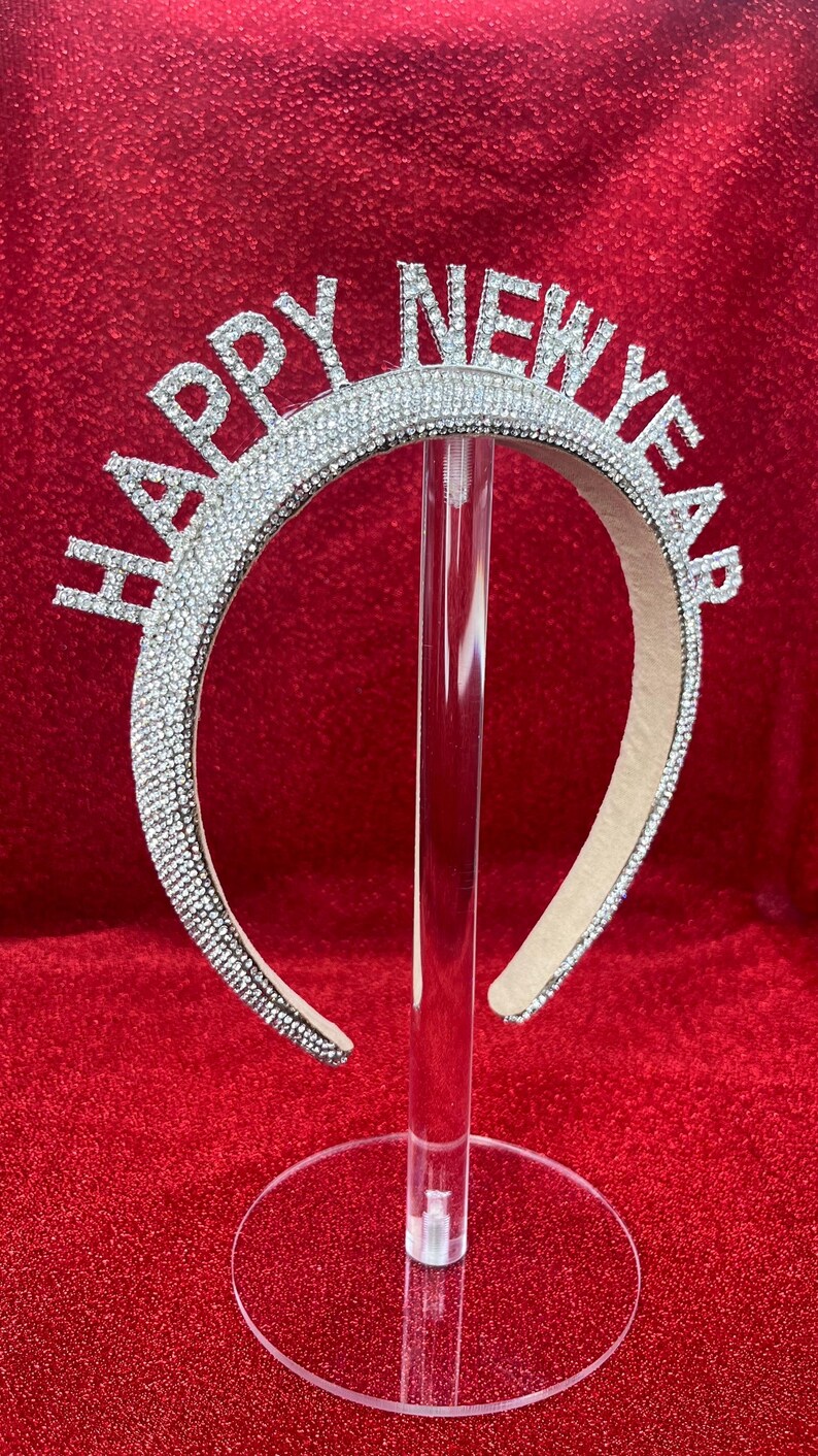 Happy New Year Headband New Years Eve Party Sparkles Silver Christmas ...