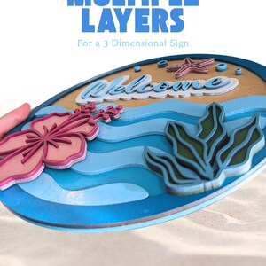 Multilayered Beach Welcome Sign DIGITAL Laser SVG File - Etsy