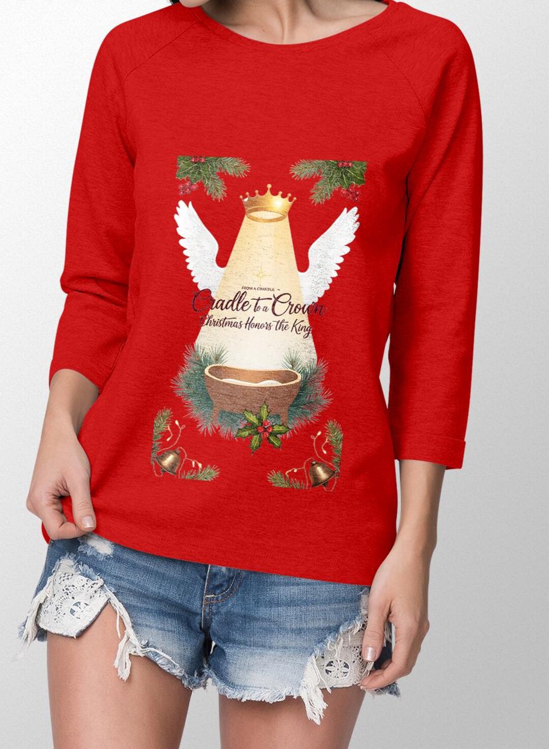 Christmas Nativity Long Sleeve Tee, Jesus Holiday Shirt, Christian ...