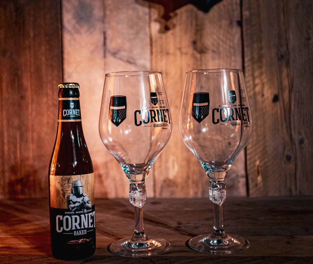 Cornet Beer Glasses: 2 Original Belgian Beer Glasses Cornet 33 Cl ...